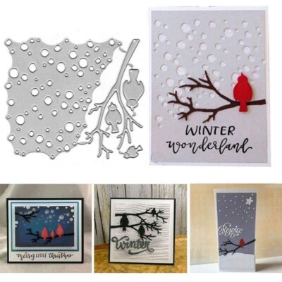 BIRDS & SNOW BACKGROUND Die Set - Branch - For Cuttlebug, Sizzix etc | eBay