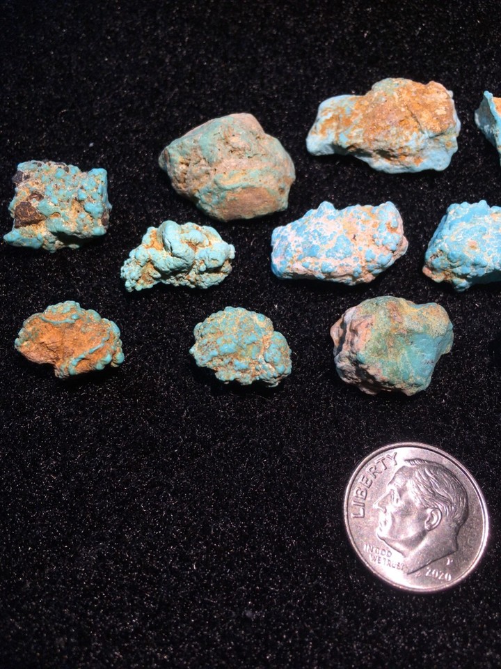 ~X - 154 Vintage Red Mountain Turquoise Rough/Nuggets - Natural, hard ...