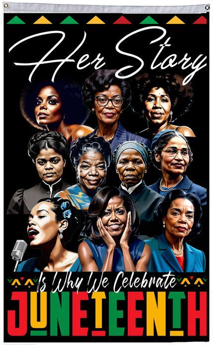 JUNETEENTH FLAG. 3Ft X 5Ft. HER STORY. BLACK POWER FLAG. Kamala Harris ...