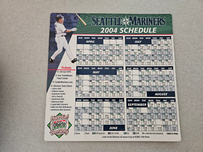 MS20 Seattle Mariners 2004 MLB Baseball Magnet Schedule - Oberto | eBay