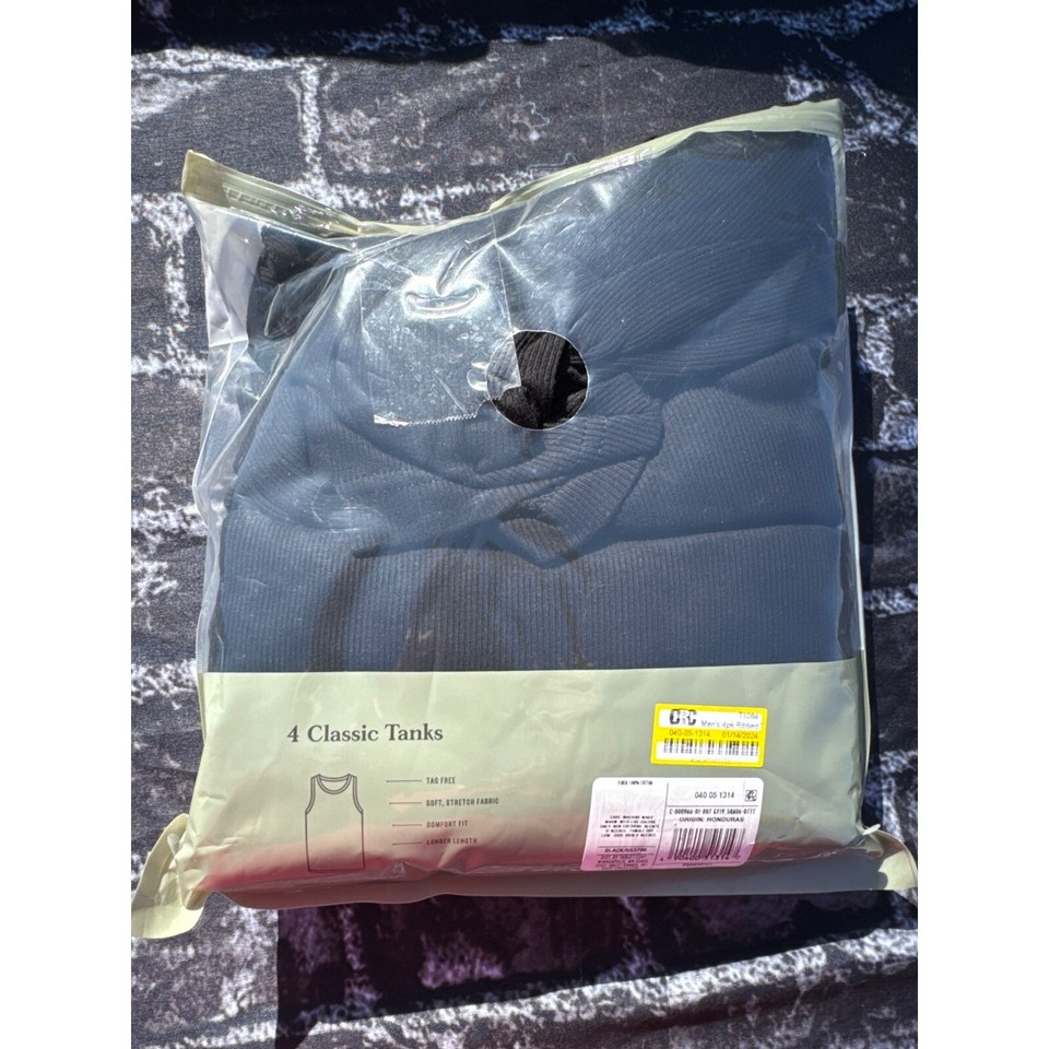 Goodfellow & Co Men's 4 Pack Ribbed Tank Top, Black, Size L, NWT | eBay