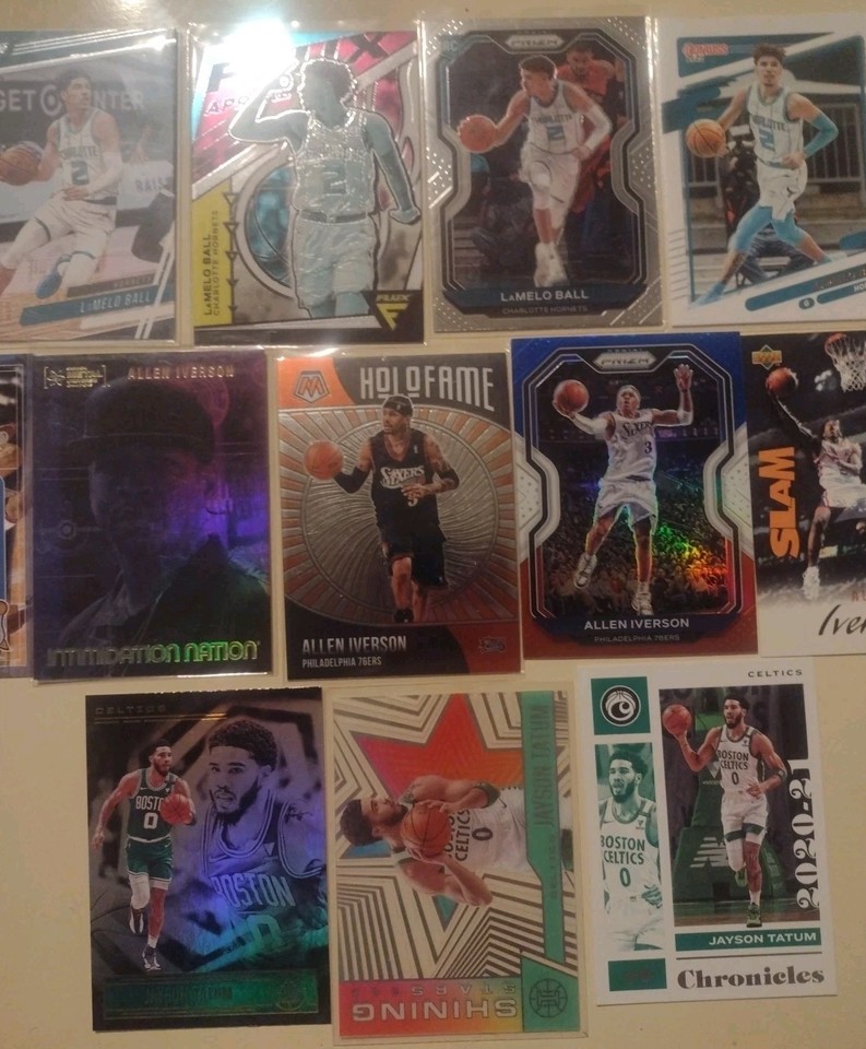 basketball card lot of 12 lemelo,Iverson,Tatum | eBay