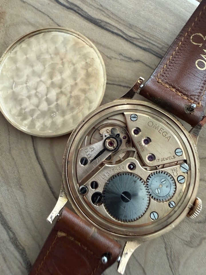 OMEGA 38mm 18K Rose Gold Rare Jumbo Vintage 40s 50s Watch – Cal. 266 ...