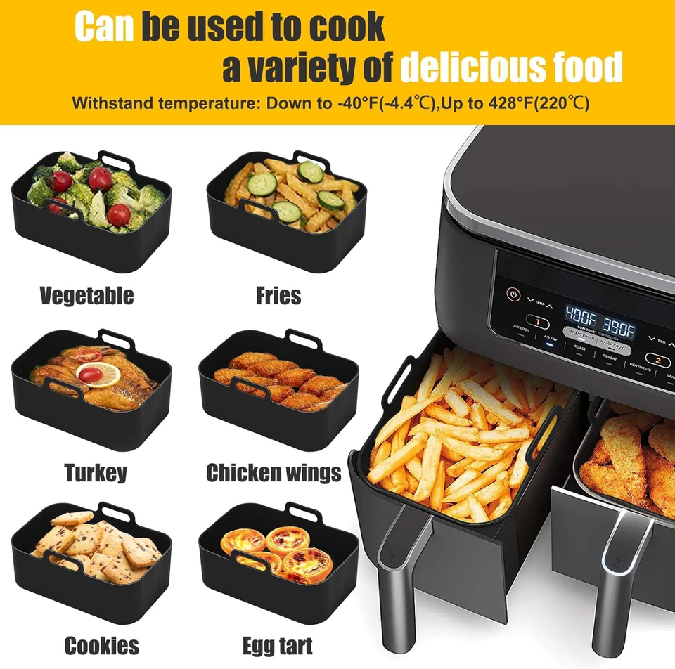 9-Piece Air Fryer Accessories Set - Silicone Liners & Airfryer Silicone ...