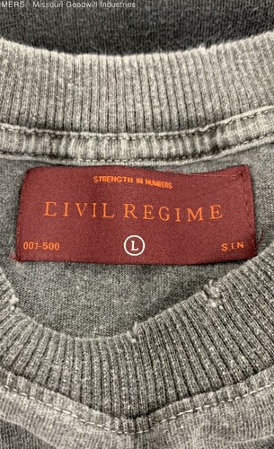 Civil Regime Men's Washed Black Roses From Concrete Graphic T-Shirt ...