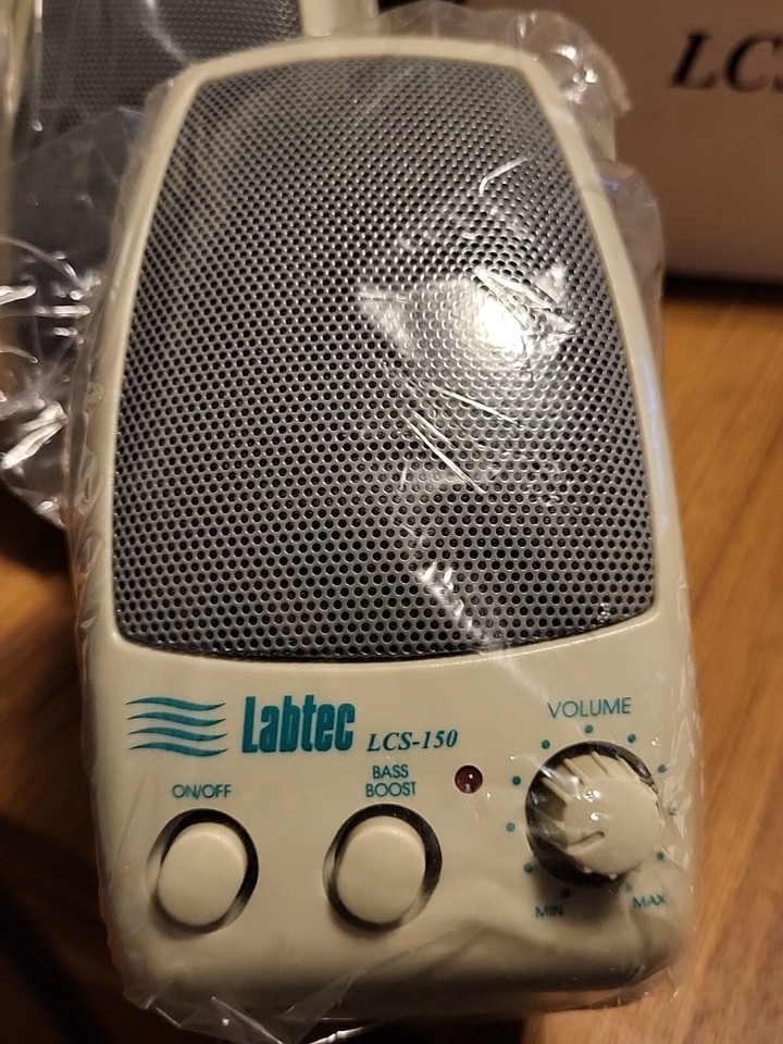 New Labtec Computer Speakers LCS-150 w/ cables Optional AC adapter NOT ...