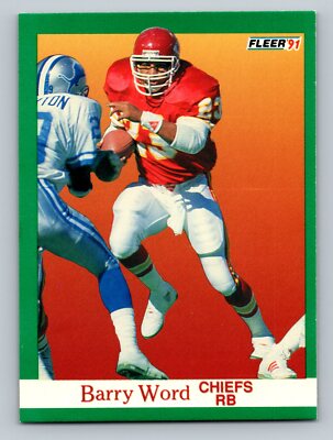 Barry Word Kansas City Chiefs 1991 Fleer #101 Card | eBay