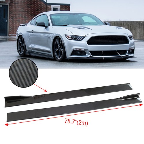 Carbon Fiber 78.7'' Side Skirt Extension Rocker Lip For Ford Mustang GT ...