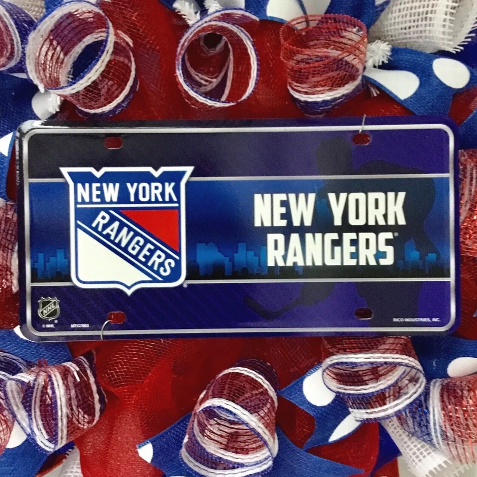 New York Rangers Hockey Wreath Handmade Deco Mesh | eBay