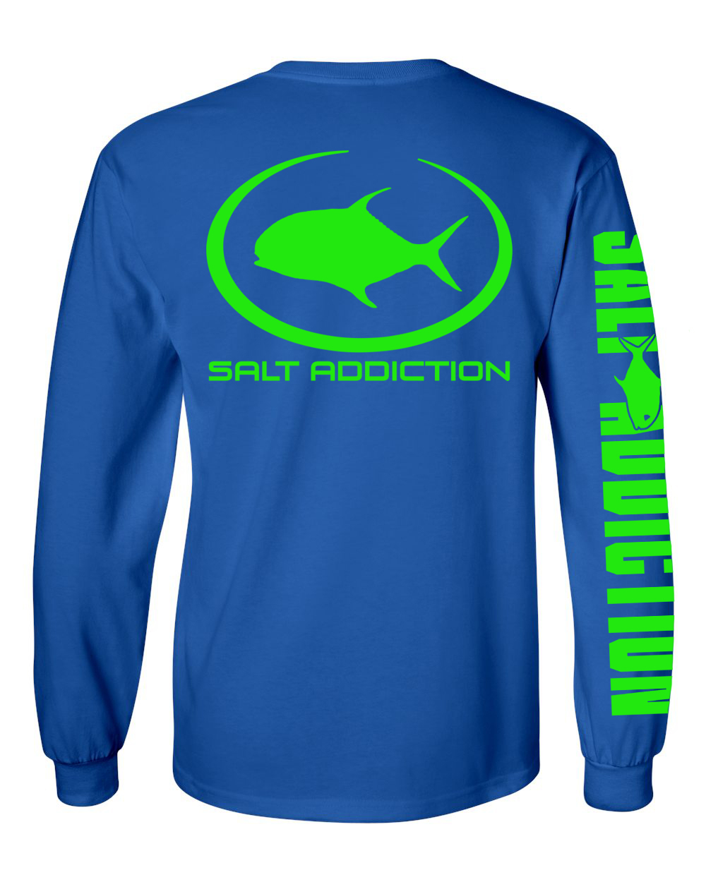 Salt Addiction long sleeve Saltwater fishing t shirt saltwater reel ...