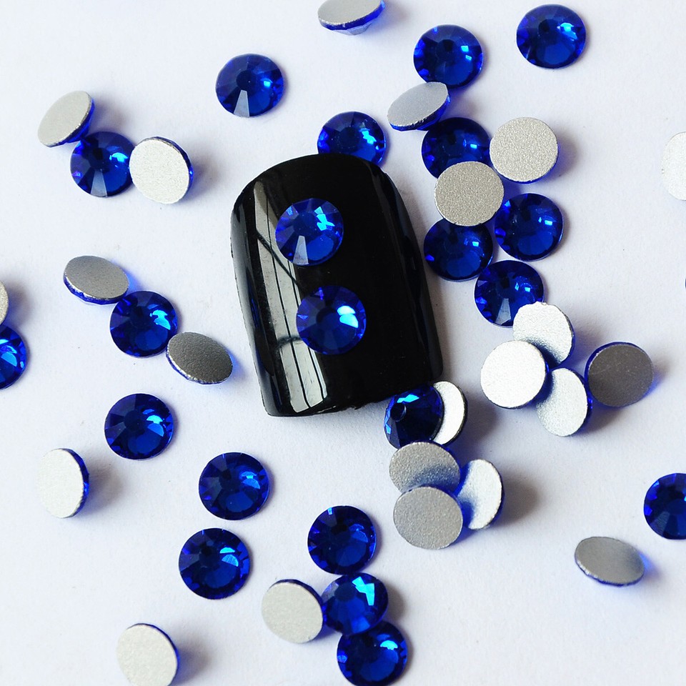 Sapphire Nail Art Crystals Non Hotfix Stones Flatback Strass Glue On ...
