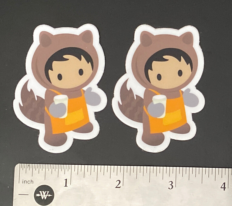 Lot Of 2 NEW Salesforce Astro Apron Stickers Orange Cooking | eBay