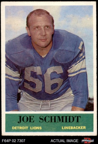 1964 Philadelphia #66 Joe Schmidt Lions HOF Pittsburgh 5 - EX | eBay