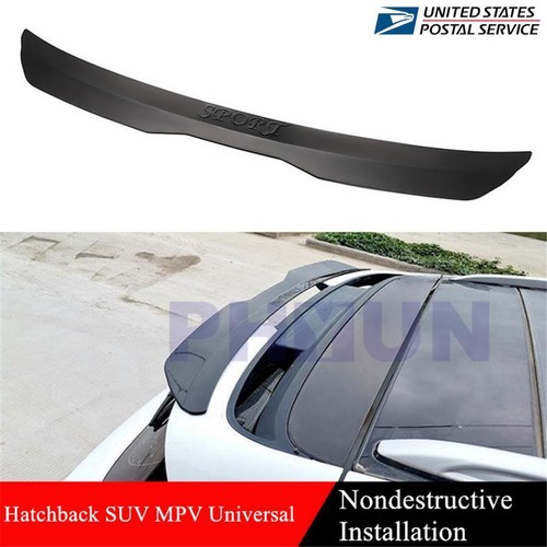 Car Rear Roof Lip Spoiler Wing Modified Matte Black ABS For Hatchback ...