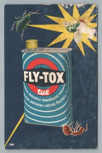 Fly Tox “Tue Moustiques” INSECTICIDE Mosquito—Vintage French Poster-Art ...
