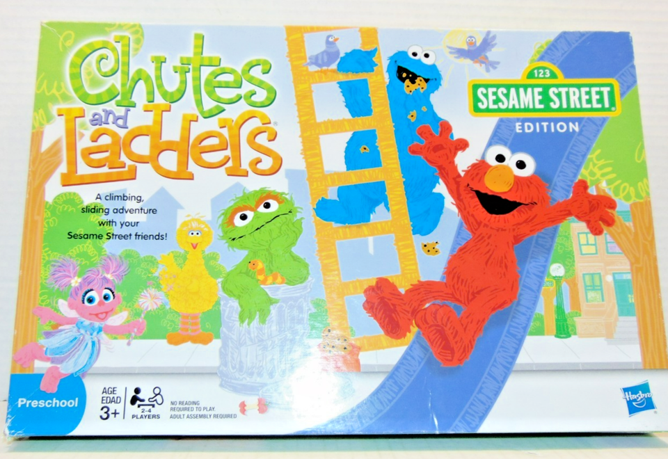Hasbro Chutes and Ladders Sesame Street Edition Elmo Cookie Monster ...