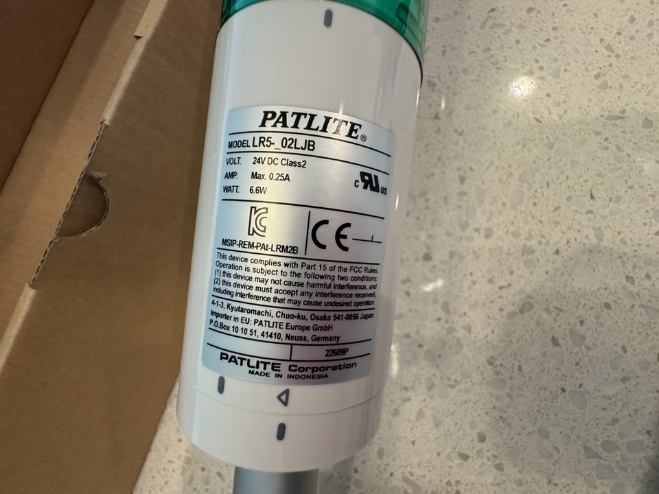 *NEW* PATLITE LR5-302LJBW-RYG Signal Tower Light 50mm 24VDC 6.6W 0.25A ...