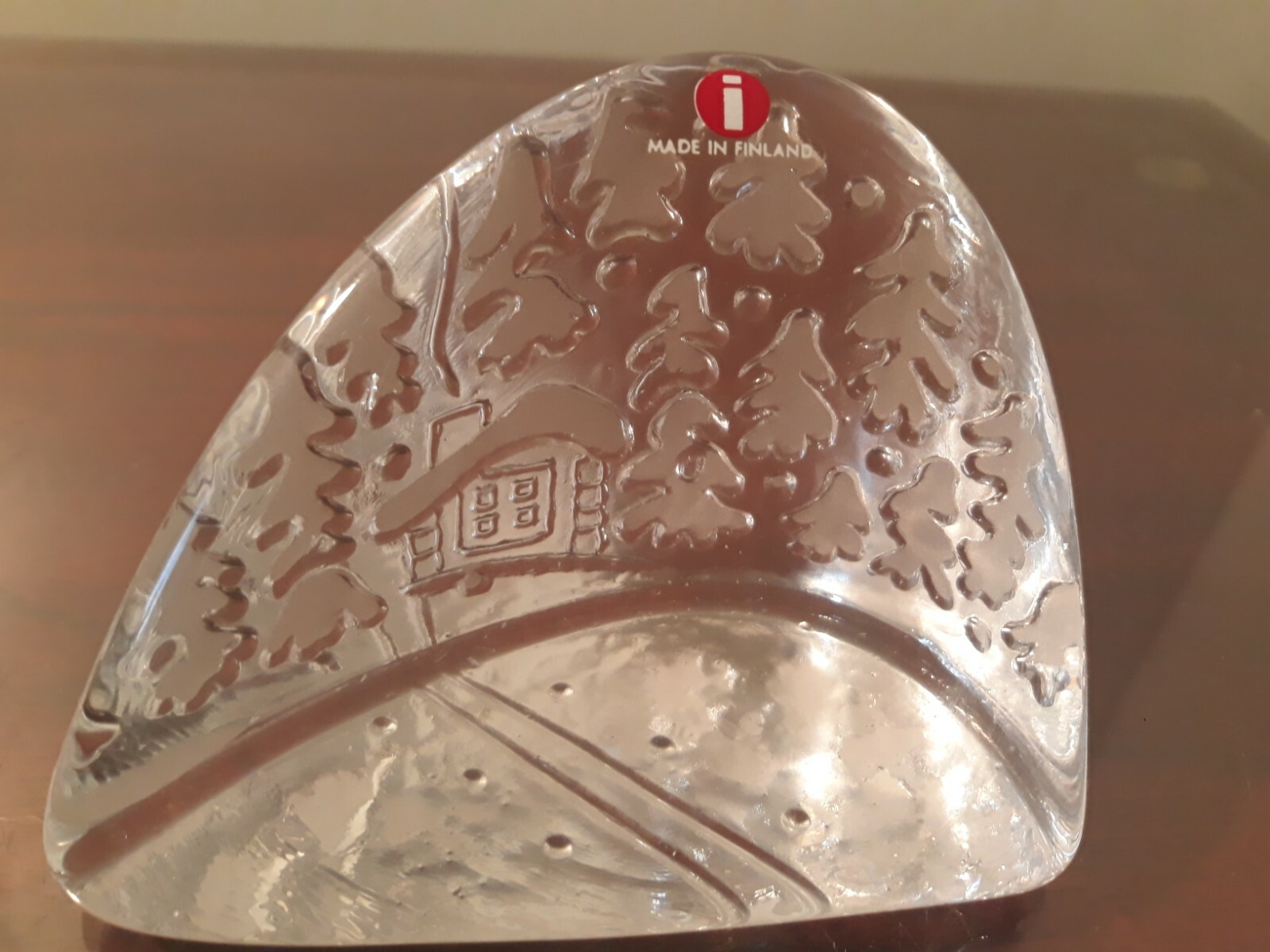 Iittala Glass Paperweight Valto Kokko Cabin Trees Made In Finland | eBay