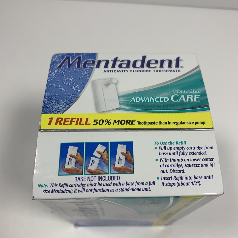 Mentadent Toothpaste Advanced Care Clean Mint 1 Refill 5.25 oz ...