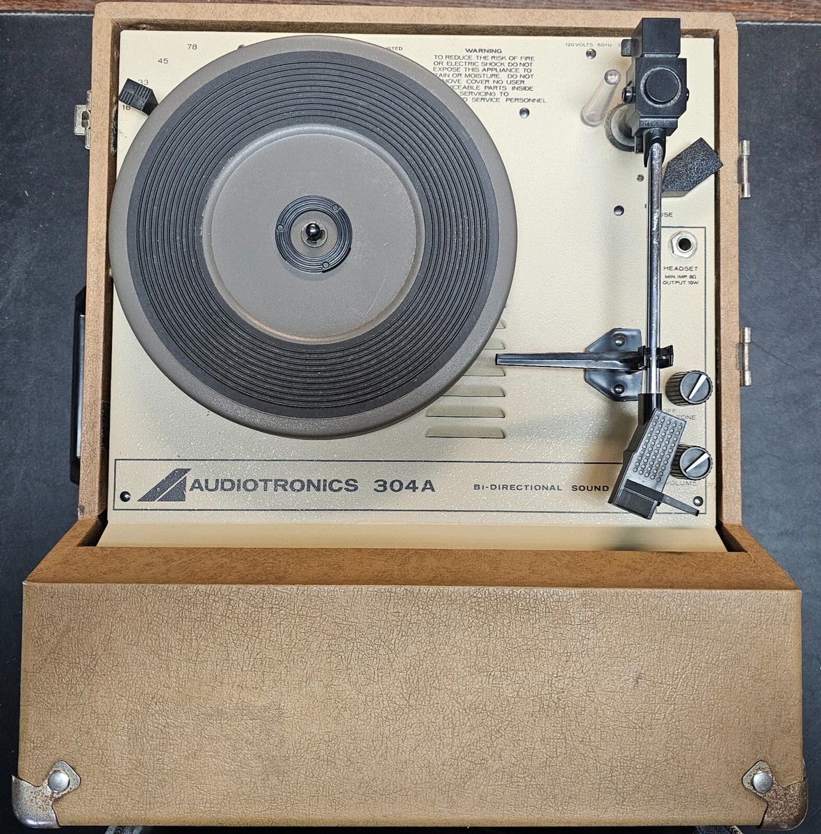 Audiotronics Record Player Lot Vintage Audio Tronics 326V Portable