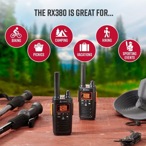 Cobra RX380 2-Pack Walkie Talkies & Cobra GA-SV01 2P Surveillance ...