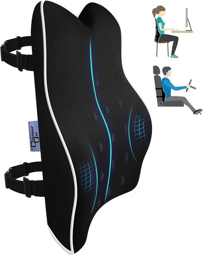 Memory Foam Lumbar Support Pillow for Car - Back Support Driving ...