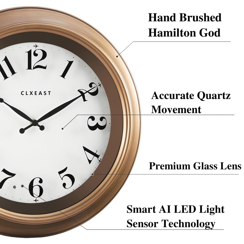 18 Inch Glow in The Dark Wall Clocks for Living Room Decor, Large ...