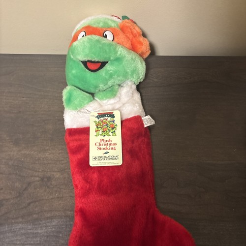 Vintage Teenage Mutant Ninja Turtles TMNT Michaelangelo Plush Christmas ...