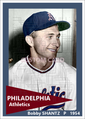 Bobby Shantz - 1954 Philadelphia Athletics - 2.5 x 3.5 custom card ...