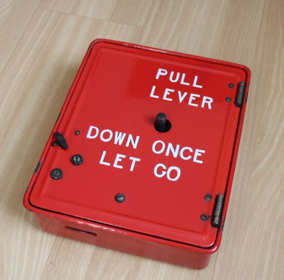 vintage PEERLESS Red Fire Alarm Pull Station box OLD PORCELAIN 1918 | eBay