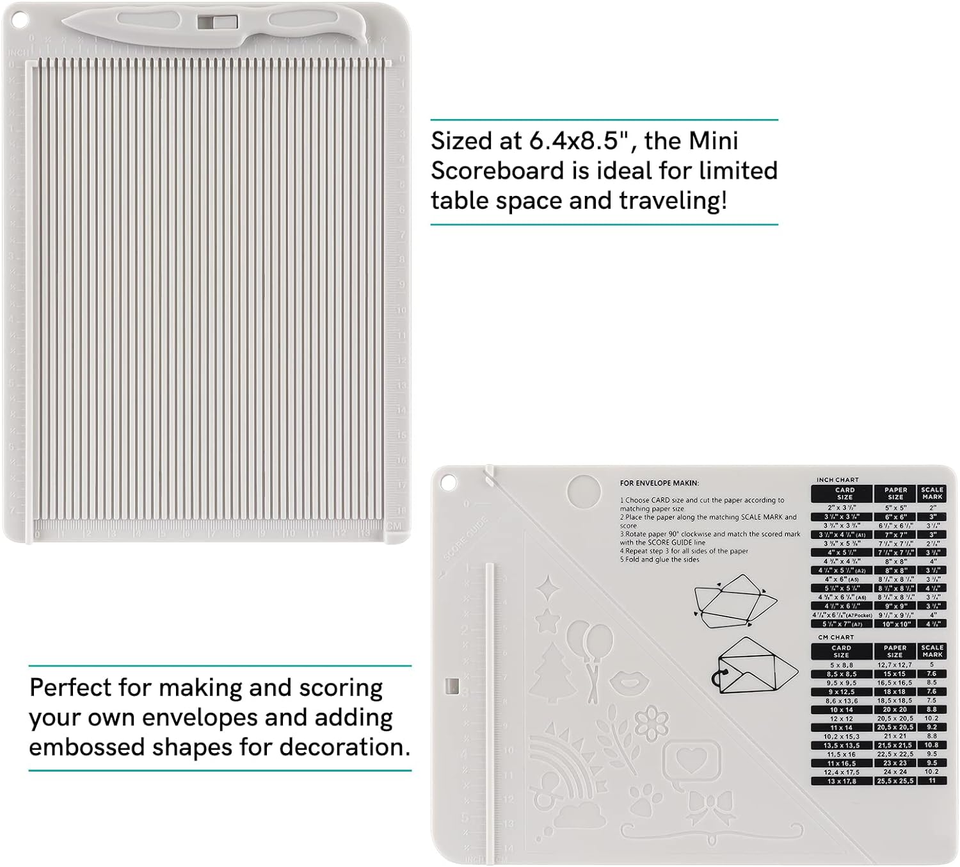 Craft Mini Scoring Board & Bone Folder Set Score and Fold Tool Multi ...