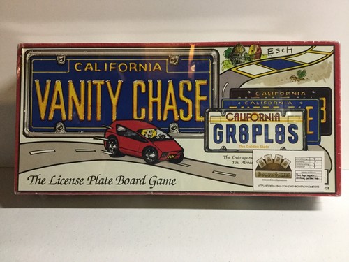 Vintage 1988 California Vanity Chase License Plate Board Game JAC ...