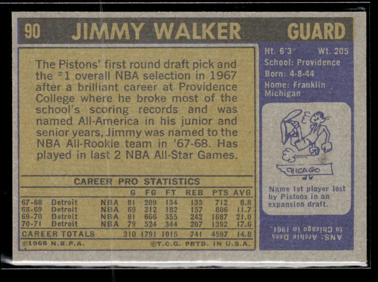 1971 Topps #90 Jimmy Walker Very Good | eBay