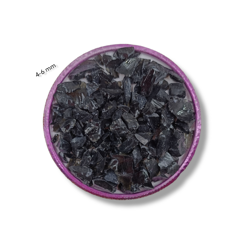 Black Obsidian Gemstone Coarse All Size Stone Healing Powder Woodwork ...