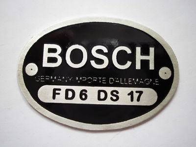 Typenschild Schild Bosch FD6 DS 17 Oldtimer | eBay.de