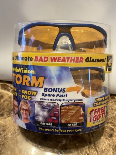 BattleVision Storm Bad Weather Glasses with Blue Frame 2 Pair Men ...