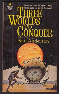Poul Anderson: Three Worlds to Conquer PBO 1st 1964 sci-fi cover by ...