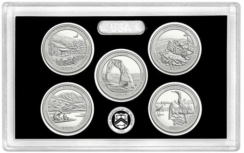 2014 S Proof Parks Quarter Set ATB 90% Silver No Box or COA 5 Coins US ...