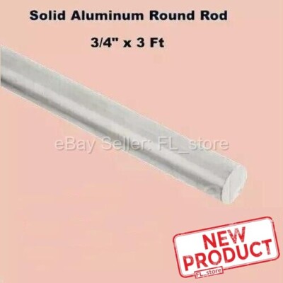 Solid Aluminum Round Rod 3/4" x 3 Feet Bar Stock Alloy 6061 Unpolished ...