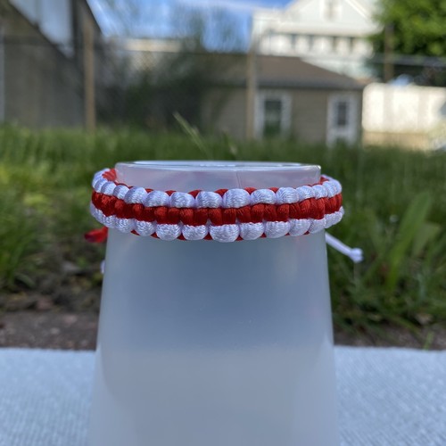 BAHRAIN Bracelet إسورة RED BLUE Satin Rattail Cord Shamballa Nylon ...
