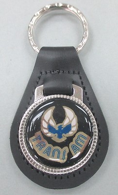 Vintage Blue T/A TRANS AM Pontiac #3229 Black Leather Chrome Key Ring ...
