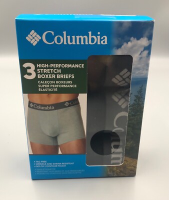 Columbia 3 pack Men's XL High Performance Stretch Boxer Briefs Black | eBay