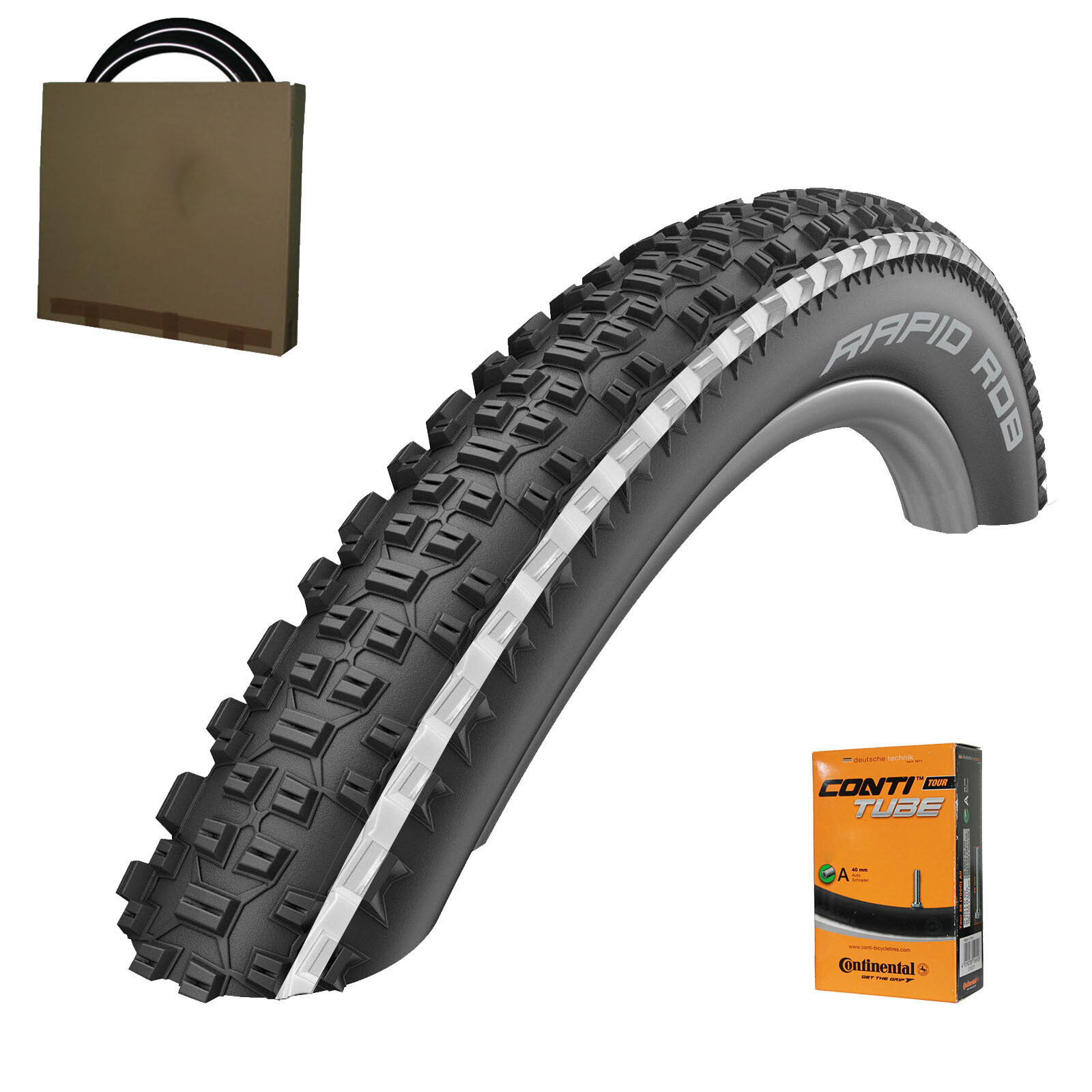 Schwalbe MTB Reifen Rapid Rob HS425 26-29x2.25 Zoll schwarz/weiß m/o ...