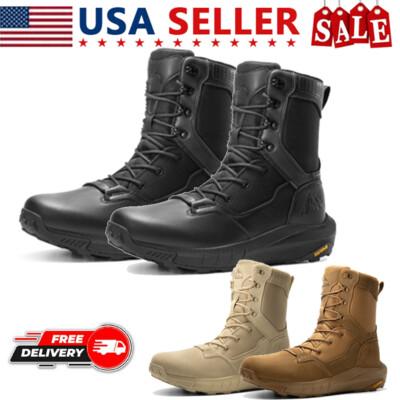 NORTIV 8 Men Tactical Military Work Boots Lightweight Combat Arch ...