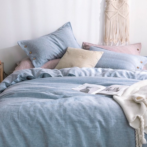 pure flax bedding set 4pcs 100% linen duvet cover bed sheet 2 ...