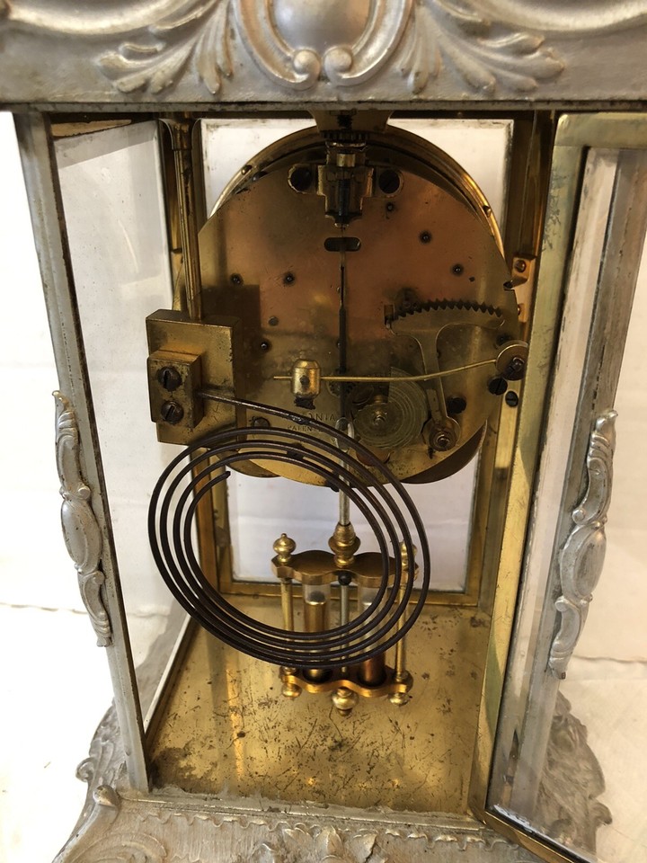 Antique Art Nouveau Ansonia Crystal Regulator Clock Time & Strike ...