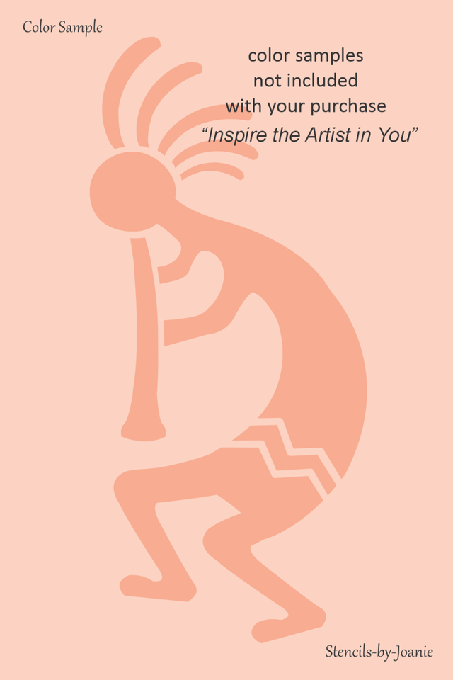 Stencil Joanie Kokopelli Southwest Aztec Flute Player Desert Dance ...