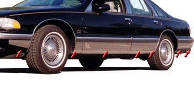 FITS CHEVY CAPRICE 1993-1996 POLISHED STAINLESS CHROME ROCKER PANEL ...