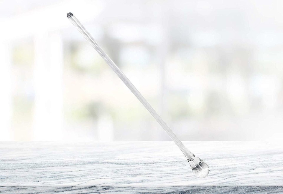 (D) Handcrafted Crystal Glass Martini Stirrer 12"L, Cocktail Swizzle ...