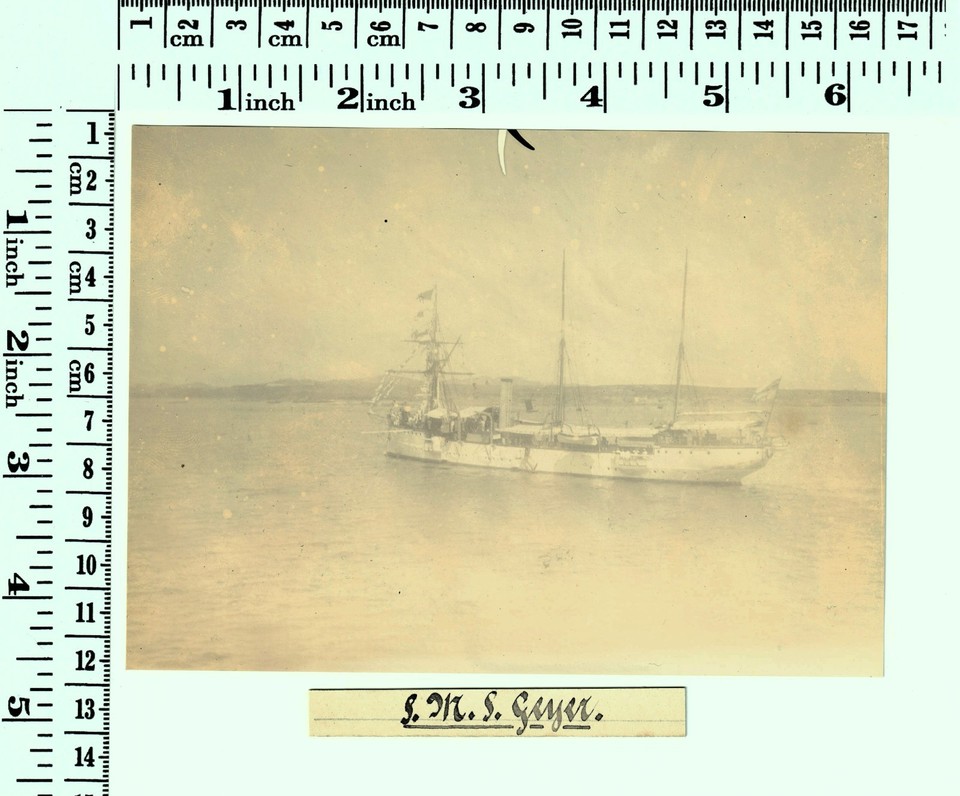 China Qingdao German Gunboat S.M.S. Geyer in Tsingtau 1901 good size ...